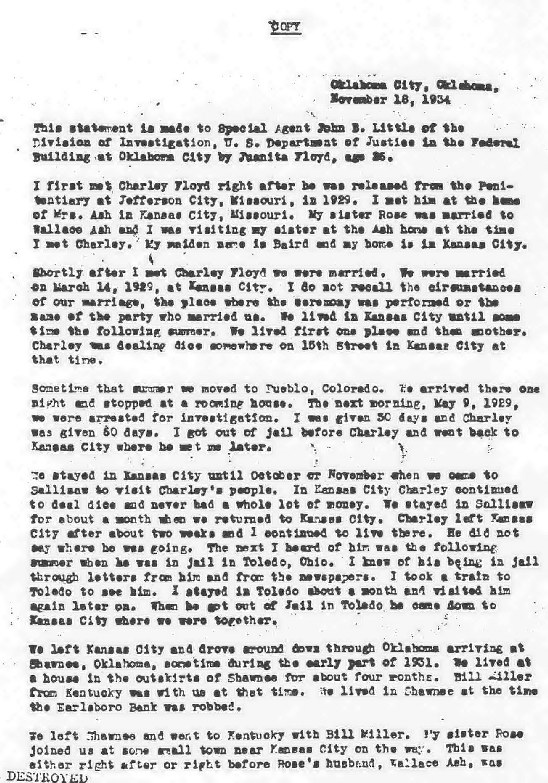 FBI Nov 18, 1934